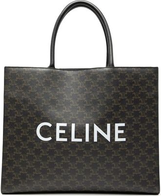 Celine Shopper - Medium Triomphe Coated Canvas Cabas Horizontal Tot - Gr. unisize - in Braun - f&uuml;r Damen