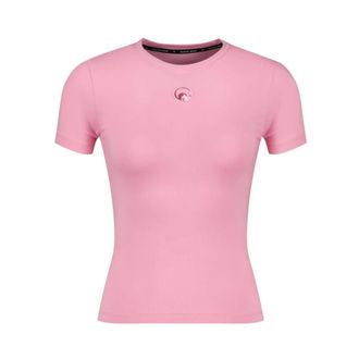 Marine Serre Femme, Tops, Rose, Taille: 38 FR Pearl Logo Baby Fit T-Shirt