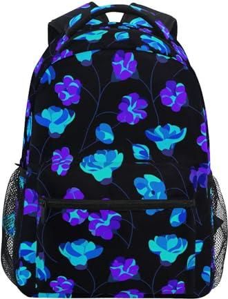 Generic Fleurs Bleues 23102205 Sac &Agrave; Dos Unisexe Cartable Scolaire L&eacute;ger Sacs A Dos Pour Randonn&eacute;e V&eacute;lo Voyage 29X40Cm