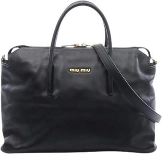 Miu Miu Pre-owned sac &agrave; main 2-en-1 en cuir - Femme - Pre-owned - Noir - Taille: ONE Size