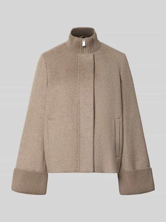 Comma Jacke aus Woll-Mix mit gestricktem Stehkragen