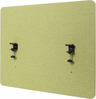 Hhg Akustik-Tischtrennwand 943, B&uuml;ro-Sichtschutz Schreibtisch Pinnwand, doppelwandig Stoff/Textil 60x75cm gr&uuml;n