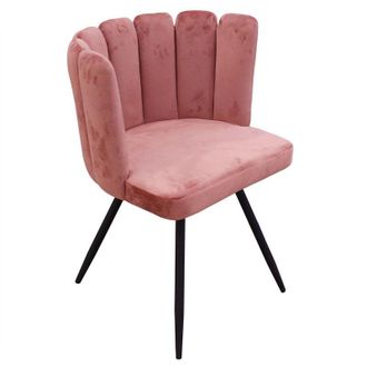 The Home Deco Factory The Home Deco Factory - Chaise Ariel Velours Rose Home Deco Factory