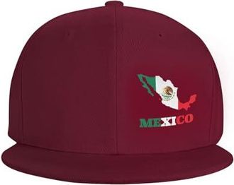 Generic Drapeau du Mexique Carte du Mexique Homme Femme Casquette Hip Hop Respirant Strapback Cap R&eacute;glable Chapeaux Pare-Soleil pour Adulte Camping Golf