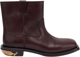 Moschino unisex, Chaussures, Brun, Taille: 40 EU Bottines &agrave; la cheville en cuir de veau