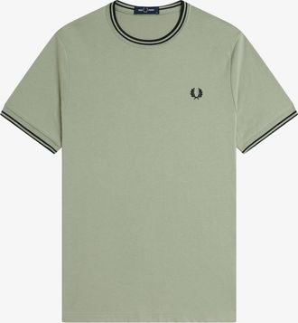 Fred Perry Softes T-Shirt mit Logo-Stickerei und Kontrastb&uuml;ndchen in