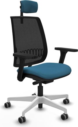 Piqueras y Crespo Ergonomischer Stuhl mit Lendenwirbelst&uuml;tze mit 3D-Armlehnen und h&ouml;henverstellbarem Kopfteil, ausgestattet mit Syncro/Traslack und eingespritztem Schau