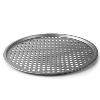 Lacor 68470 - Pizzaform, perforiertes Pizzabackblech, Antihaftform, Delize Collection, PFOA-frei, Backofen-, K&uuml;hl- und Gefrierschrankgeeignet, Kohlenstoffst