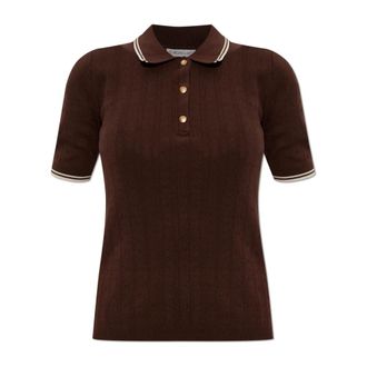 Moncler Polo mit Logo-Patch - - Tops - Damen - Braun - L