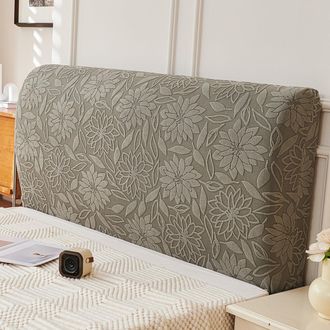 Generic Elastischer Flanellbezug mit Bettkopfteil Bezug Muster, Queen Kingsize Gr&ouml;&szlig;e, Kopfteil Bezug Staubschutzh&uuml;lle f&uuml;r Schlafzimmerdekoration Dunkelgrau Ca