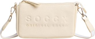 soccx Kleine Umh&auml;ngetasche mit Logo und Intarsia-Webriemen