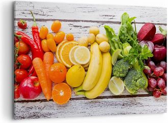 Arttor Wandbilder Dekoration Wohnzimmer Essen Gem&uuml;se Essen frisch Bilder auf Leinwand 120x80cm Leinwandbild Schlafzimmer K&uuml;che Deko Wand Kunstdruck Art Gro&szlig; 