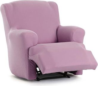 Eysa Bi-elastischer Sofabezug für Relaxsessel mit Füßen in Rosa, Design Harlem