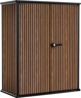 Keter Kunststoff Gartenschrank Signature Walnuss Alto 140 x 73,6 x 170,4 cm braun Holzoptik Gartenschrank - Keter