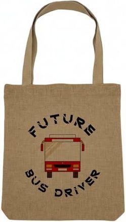 Fabulous Sac Shopping Tote Bag Aspect Lin - Future Bus Driver Job Passion - Sac de Courses Toile Epaisse 360g Beige Naturel Cabas Port&eacute; Epaule Solide Imprim&eacute; e