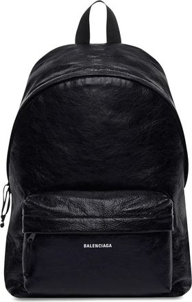 Balenciaga Mens Explorer Leather Backpack Black Backpacks