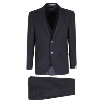 Corneliani Anzug mit Gilet Tela di Lana - - Suits - Herren - Blau - XL