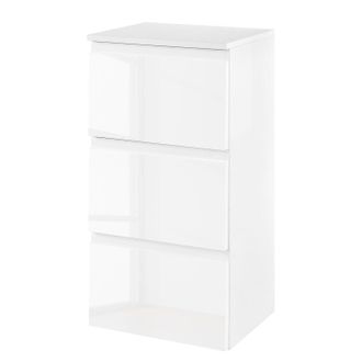 Casa home24 Unterschrank 40 x 79 x 35cm Weiß/Hochglanz Weiß/Weiß