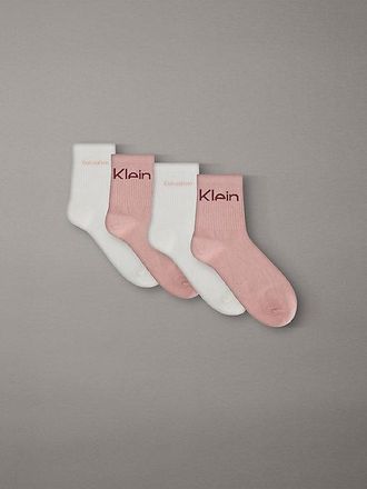 Calvin Klein Lot de 4 paires de chaussettes de cheville en coton doux et extensible