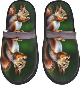 Generic Pantoufles De Voyage Des &Eacute;cureuils Mangent Des Cacahu&egrave;tes Dans Un Arbre L&eacute;gers Pantoufles Lavables Chaussons DInt&eacute;rieur Pour Int&eacute;rieur Voyage Automne 