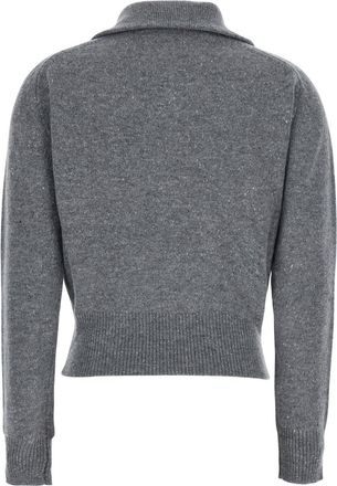 Mauro Grifoni Wool Half-Zip Pullover Sweater - Gray
