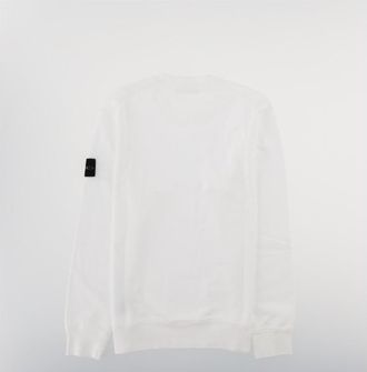 Stone Island Logo-Patch Cotton Sweatshirt - White