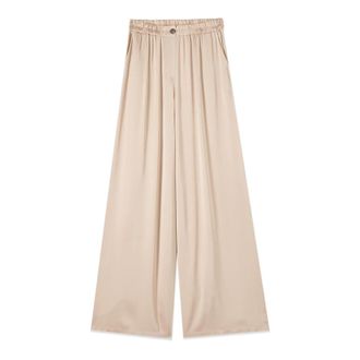 Oltre Viskose-Satin-Palazzo-Hose - - Trousers - Damen - Wei&szlig; - XL