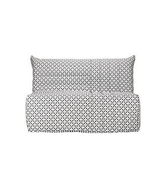 Bultex G&eacute;n&eacute;rique BECCI Banquette BZ 2 Places avec Matelas BULTEX - Tissu Noir et Blanc - Style Contemporain - L 142 x P 101 cm