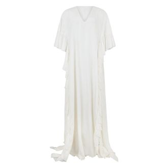 Alberta Ferretti Langes Kleid mit kurzen &Auml;rmeln - - Dresses - Damen - Wei&szlig; - L