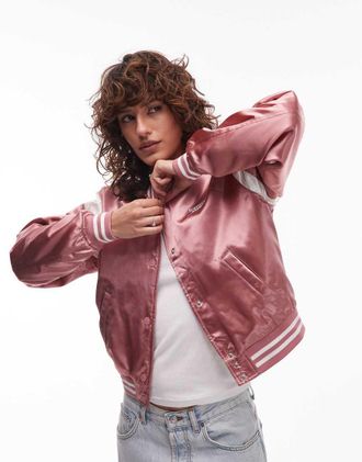 Tommy Jeans Veste Teddy - Rose m&eacute;tallis&eacute;