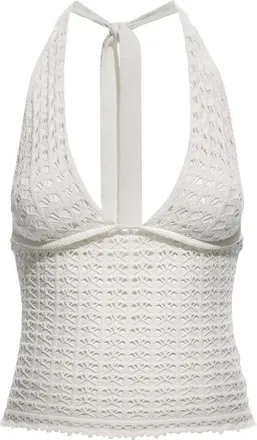 Roberto Cavalli haut en crochet &agrave; dos-nu - Blanc