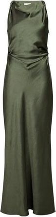 Vince Robe longue satin&eacute;e &agrave; taille fronc&eacute;e et bretelles torsad&eacute;es