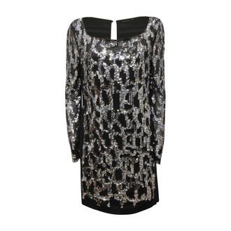 Patrizia Pepe WO Paillettes Kleid - - Dresses - Damen - Schwarzk - S