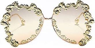 Generic Steampunk Lunettes de soleil surdimensionnées en métal pour femme Lunettes de soleil vintage UV400,8, taille unique 2026
