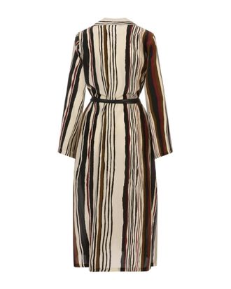 Max Mara Womens Caftan Dress Brick Red Silk Evening Suits