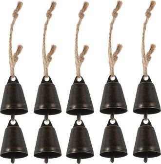 FOMIYES 10 St&uuml;ck Vintage Metallglocken mit Aufh&auml;ngeseil Rustikale H&auml;ngeglocken f&uuml;r Selbstgemacht Windspiele Weihnachtsdekoration und Bastelarbeiten