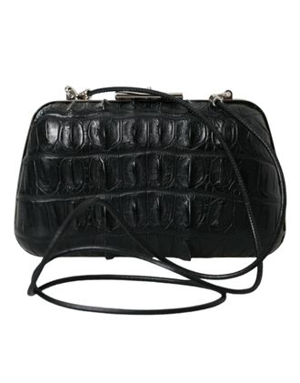 Balenciaga Schwarze exotische Leder Schulter-Crossbody-Box-Clutch-Tasche