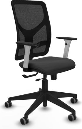 Piqueras y Crespo Stuhl mit verstellbaren Armlehnen, h&ouml;henverstellbare Lendenwirbelst&uuml;tze, ausgestattet mit Syncro/Traslack und Schneideschaum. Mit Rollen 65 mm Parkett