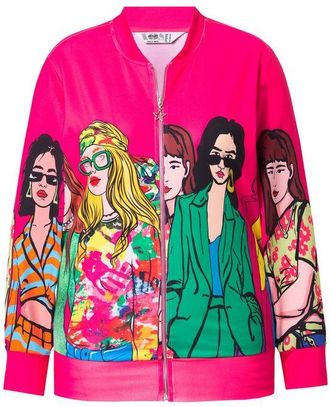Angel Of Style Kurzjacke Scuba-Blouson Relaxed Fit Frauen-Druck