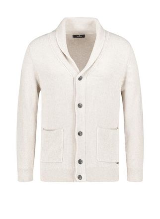 Ragman Herren Cardigan beige unifarben