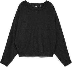 Vero Moda Vero Moda Vmhappyglitter Ls O-NK Batwing Pullo Boo Pull, Noir, XS Femme