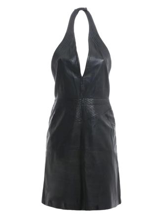 Gianfranco Ferre robe en cuir (années 19080) - Noir