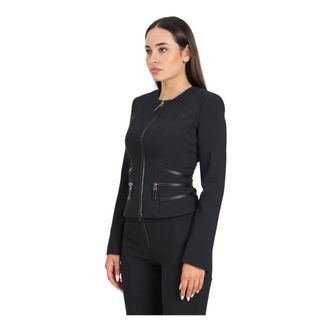 Elisabetta Franchi Damen, Jacken, Schwarzk, XSGr&ouml;&szlig;e