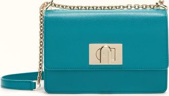 Furla 1927 Umh&auml;ngetasche Mini Amatore Blue Blau Strukturiertes Leder Damen