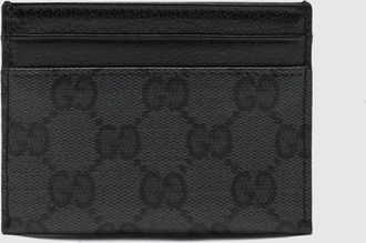 Gucci Porte-cartes en toile Supr&ecirc;me GG avec monogramme et d&eacute;tails en cuir