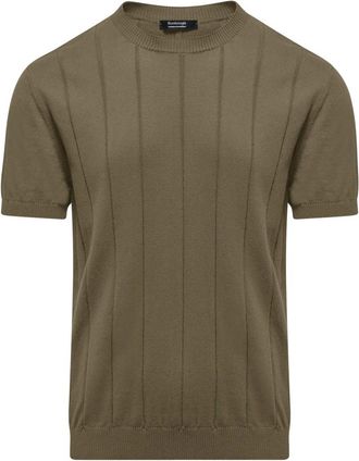 Bomboogie Homme, Pulls, Vert, Taille: L Pull &agrave; Manches Courtes et Col Rond