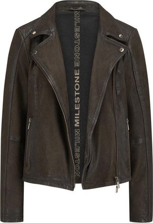 Milestone Lederjacke MSStellar aus Nubuk Leder im Biker-Look