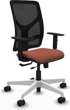 Piqueras y Crespo Schreibtischstuhl mit Armlehnen und hoher R&uuml;ckenlehne, Kaffeefarben, h&ouml;henverstellbare Lendenwirbelst&uuml;tze, ausgestattet mit Syncro/Traslack und Schnei