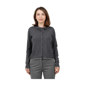 Gran Sasso Woll- und Viskose-Cardigan mit Lurexbesatz - - Knitwear - Damen - Grau - M