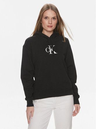 Calvin Klein Jeans Sweatshirt Satin J20J223432 Schwarz Regular Fit